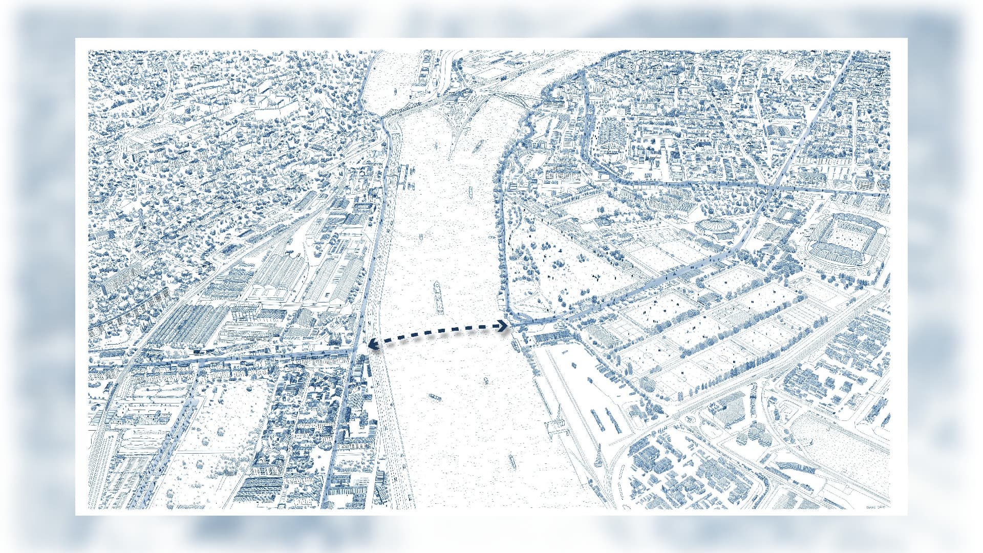 Lyon: une passerelle enjambant le Rhône érigée entre Gerland et Oullins ...