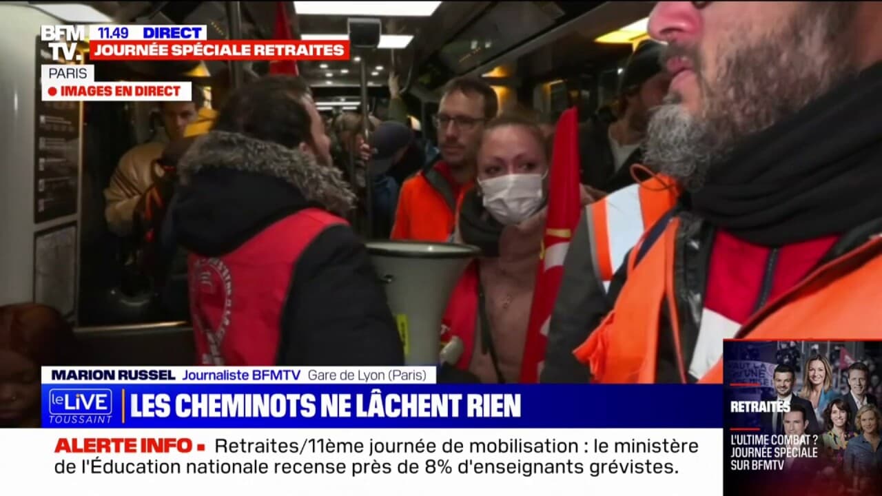 Retraites: action "coup de poing" des cheminots dans la ligne 14 du ...