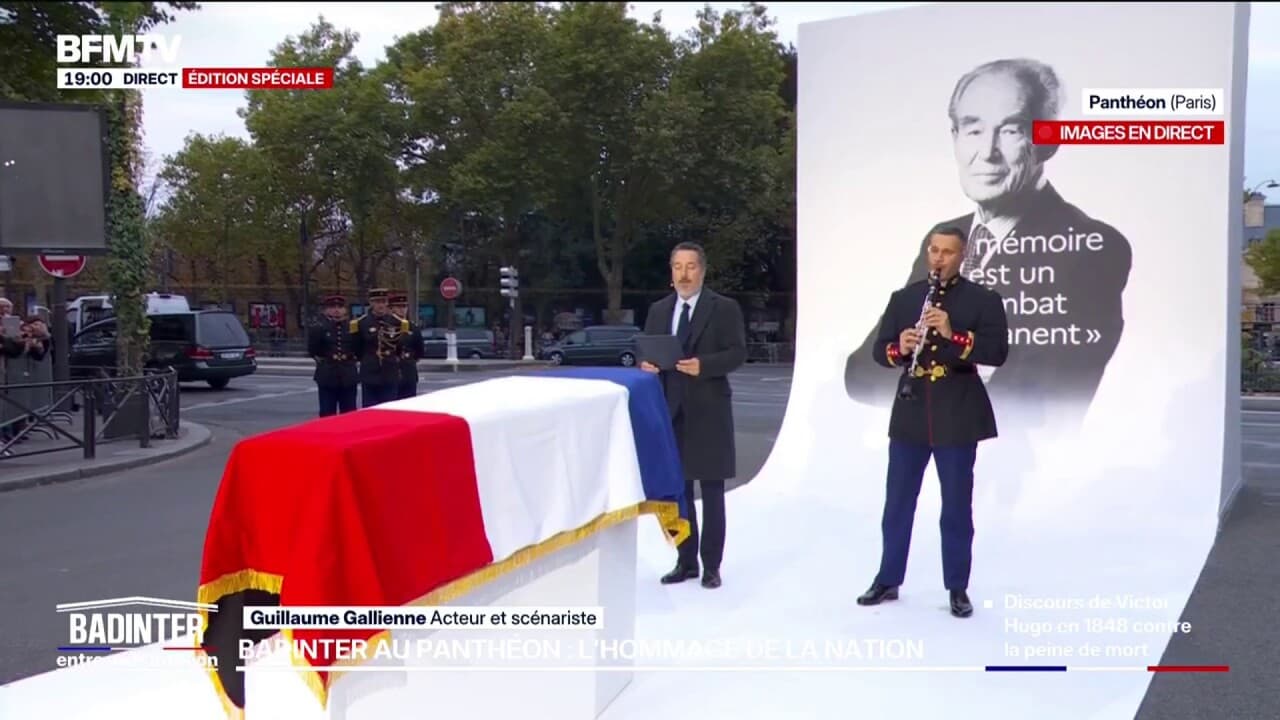 Panthéonisation de Robert Badinter: Guillaume Gallienne lit un discours ...