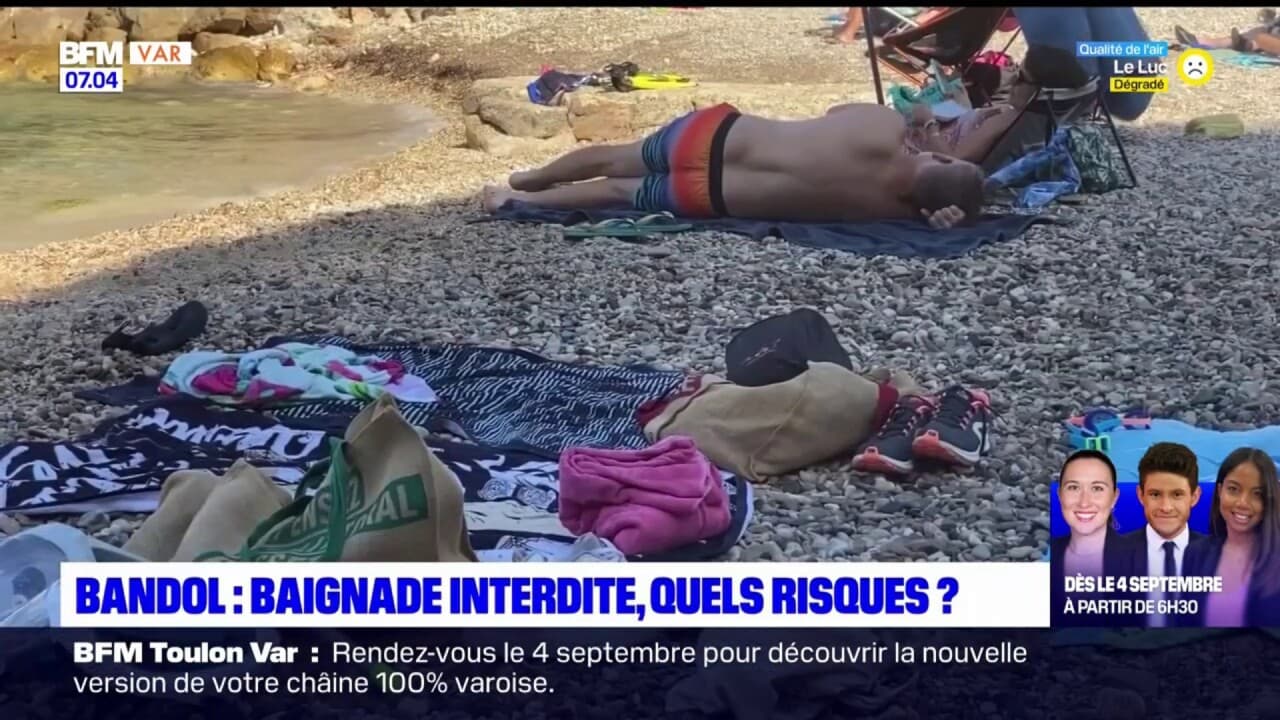 Bandol: les baigneurs encore nombreux sur des plages où la baignade est interdite