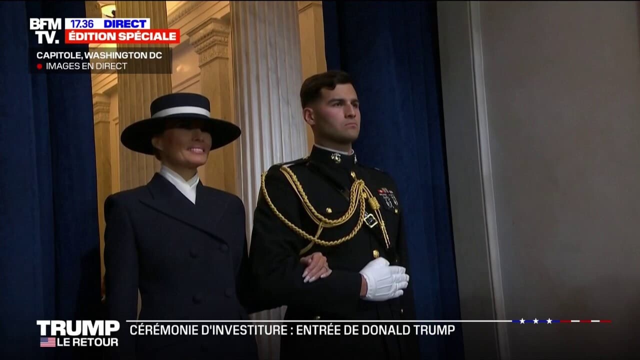 Investiture de Donald Trump: Melania Trump arrive à la cérémonie dans ... Investiture de Donald Trump: Melania Trump arrive à la cérémonie dans ...