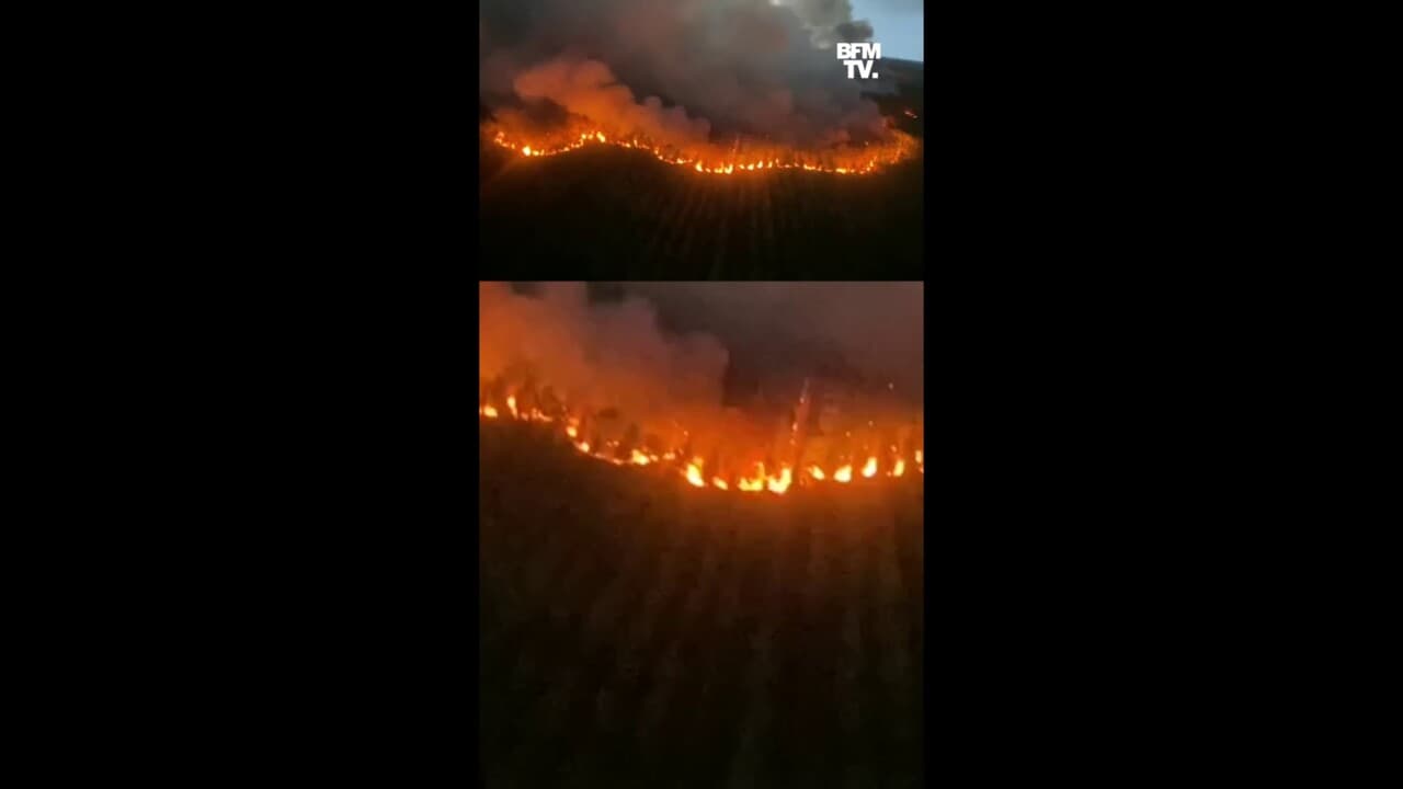 Les Images Aériennes De Lincendie à Saumos En Gironde Qui A Ravagé