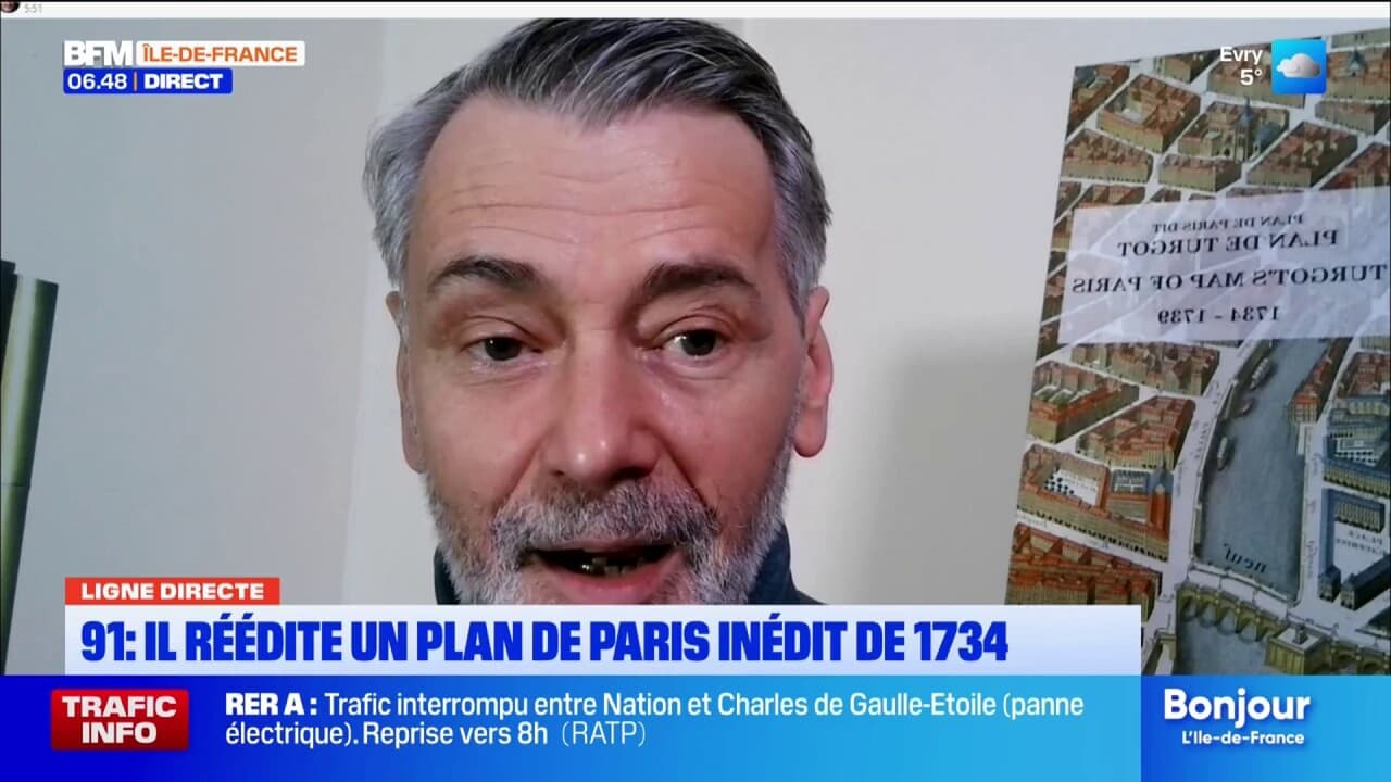 Frédéric Douin, libraire, réédite le plan de Turgot, un plan de Paris ...