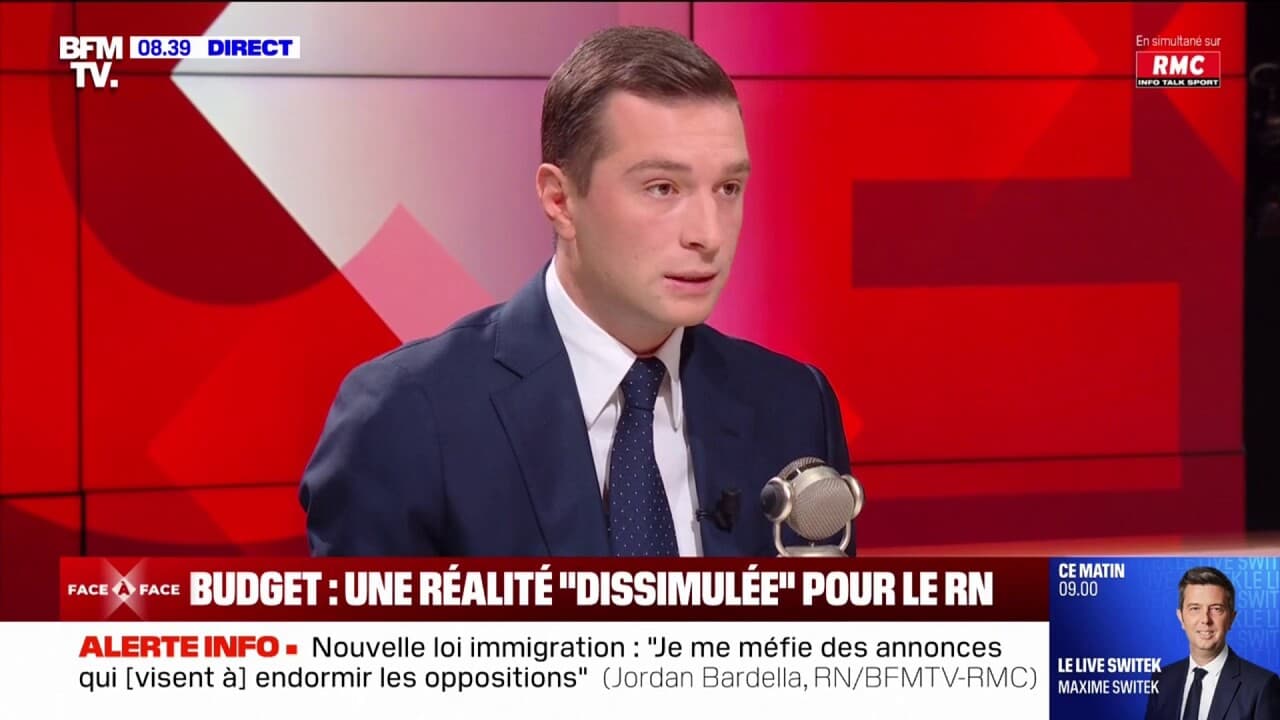 Budget: Jordan Bardella accuse le précédent gouvernement d'avoir dissimulé et menti "dans la ...