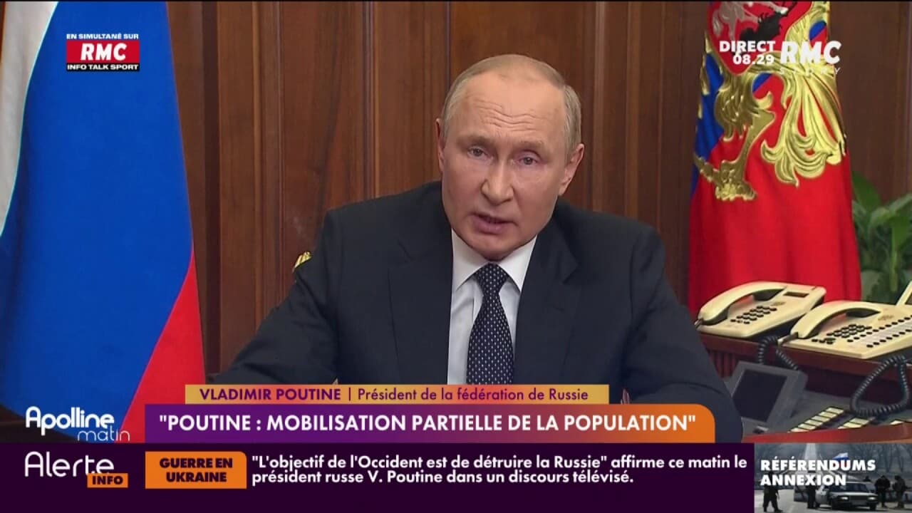 Guerre en Ukraine: Vladimir Poutine annonce une mobilisation partielle ...