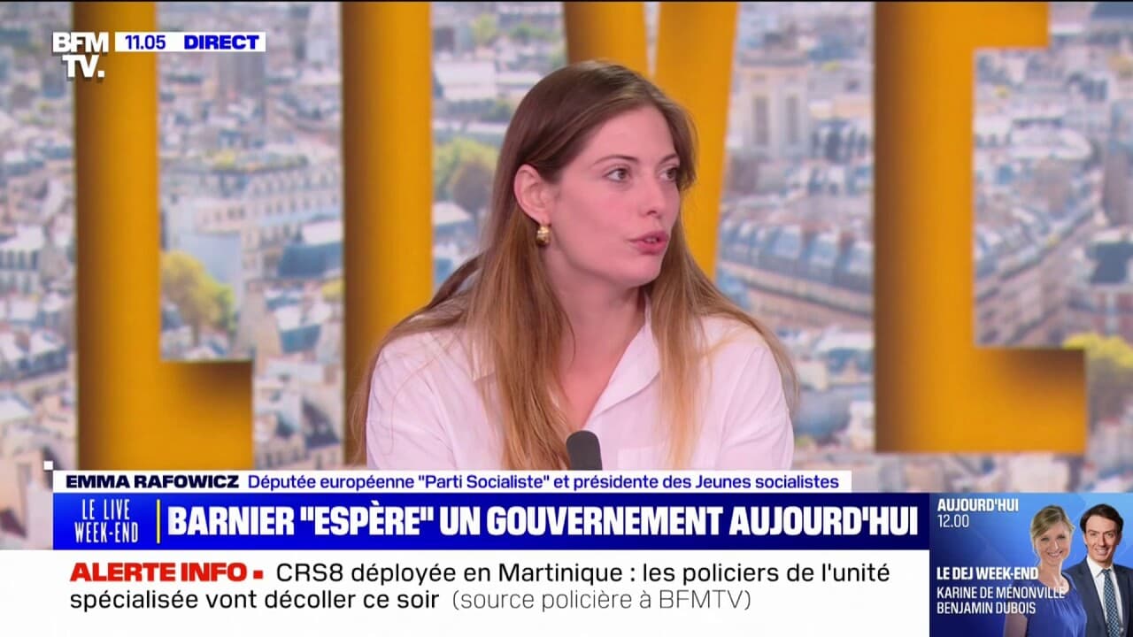 Futur gouvernement de Michel Barnier: Emma Rafowicz (PS) dénonce une ...