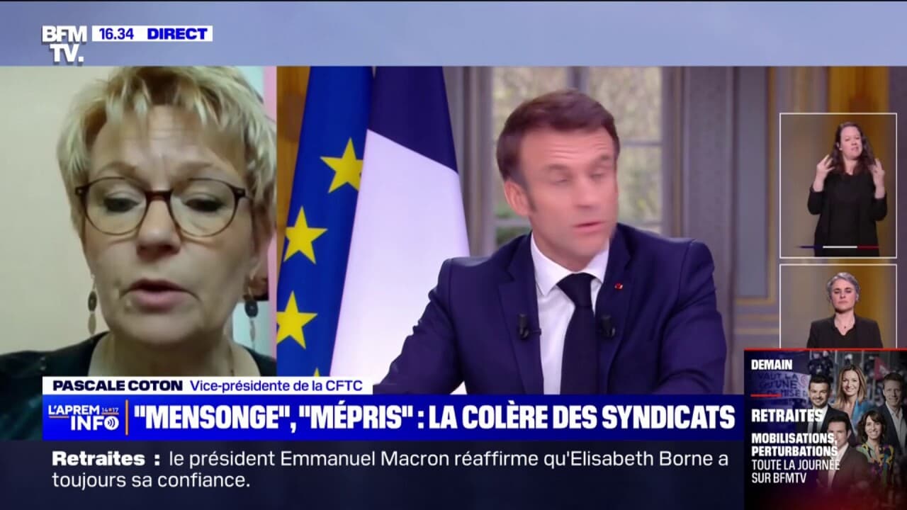 Pascale Coton (CFTC): "Les propos d'Emmanuel Macron sont inadmissibles"