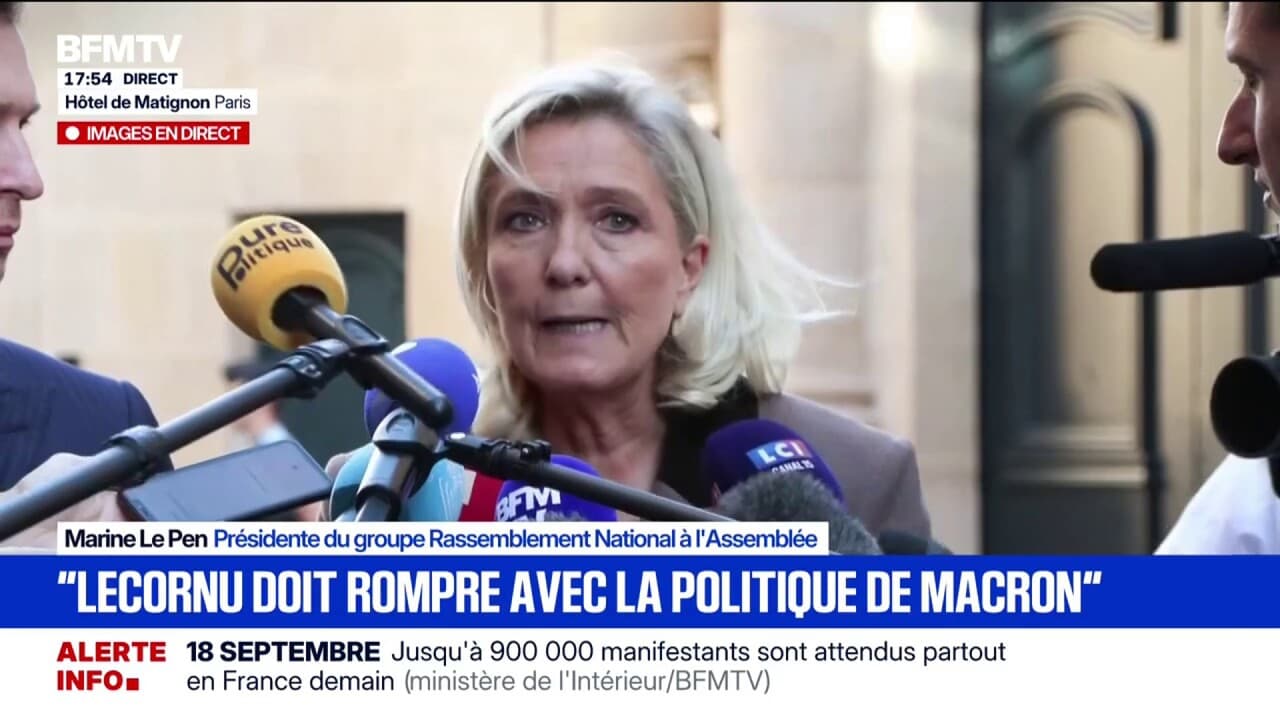 Consultations de Sébastien Lecornu: Marine Le Pen attend de "juger sur ...