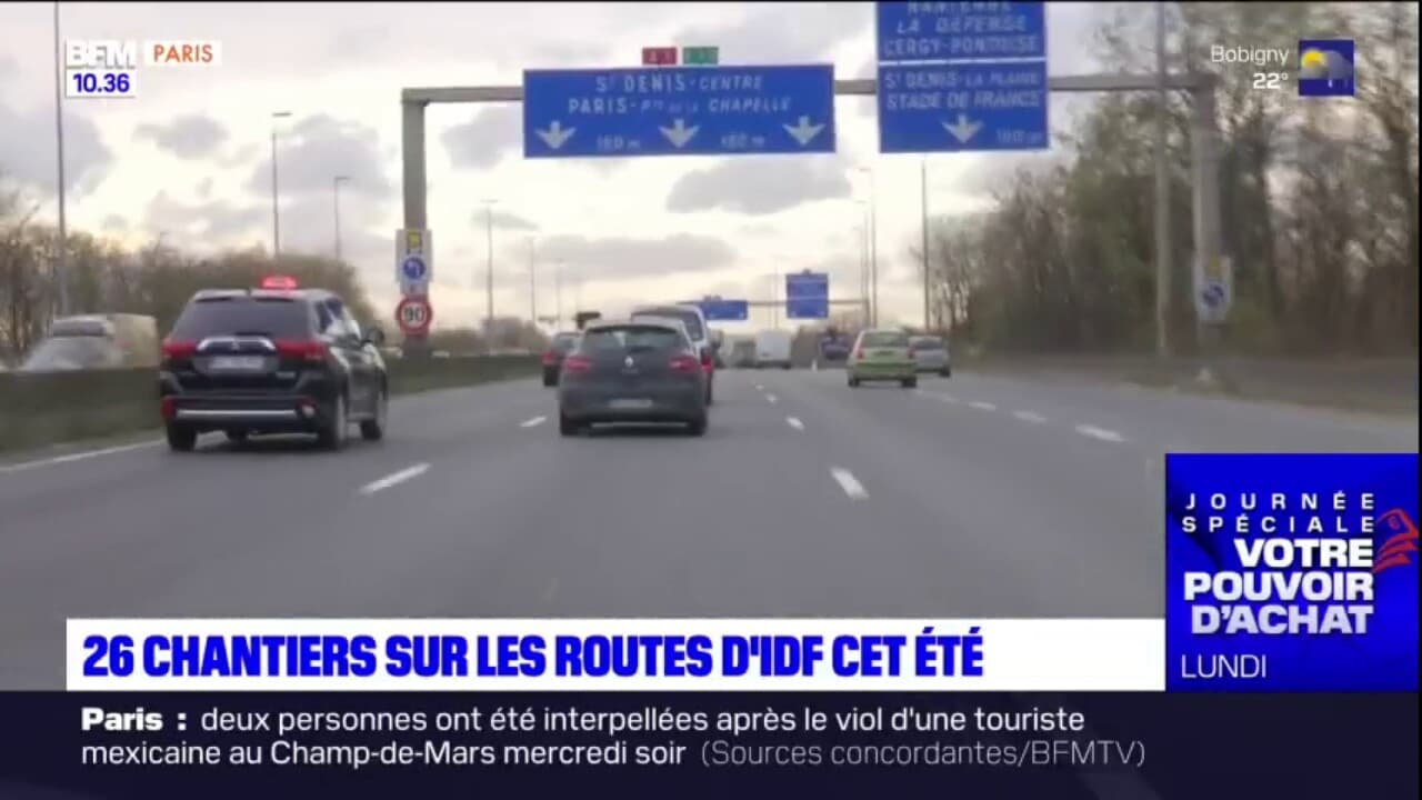 26 chantiers se déroulent tout l'été sur les routes d'Île-de-France