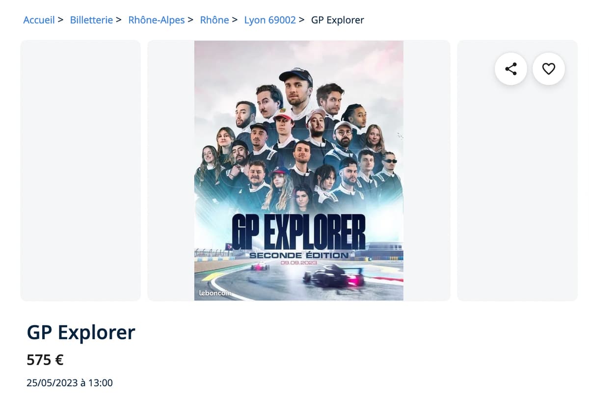 GP Explorer 2: des places déjà revendues à prix d’or sur internet