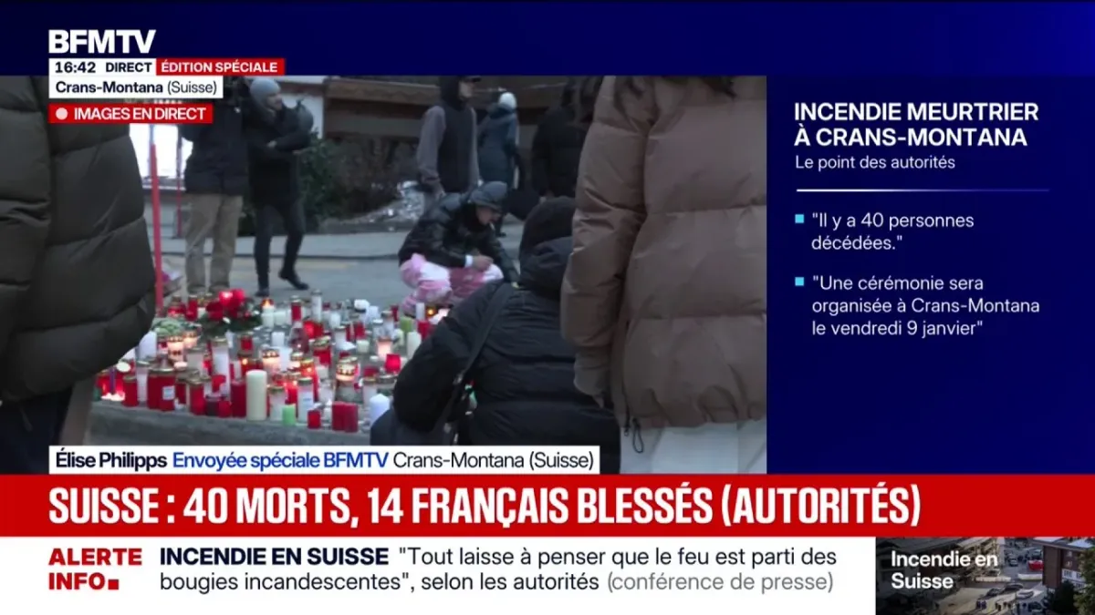 Incendie meurtrier en Suisse à Crans-Montana: beaucoup de personnes sont venues se recueillir ...