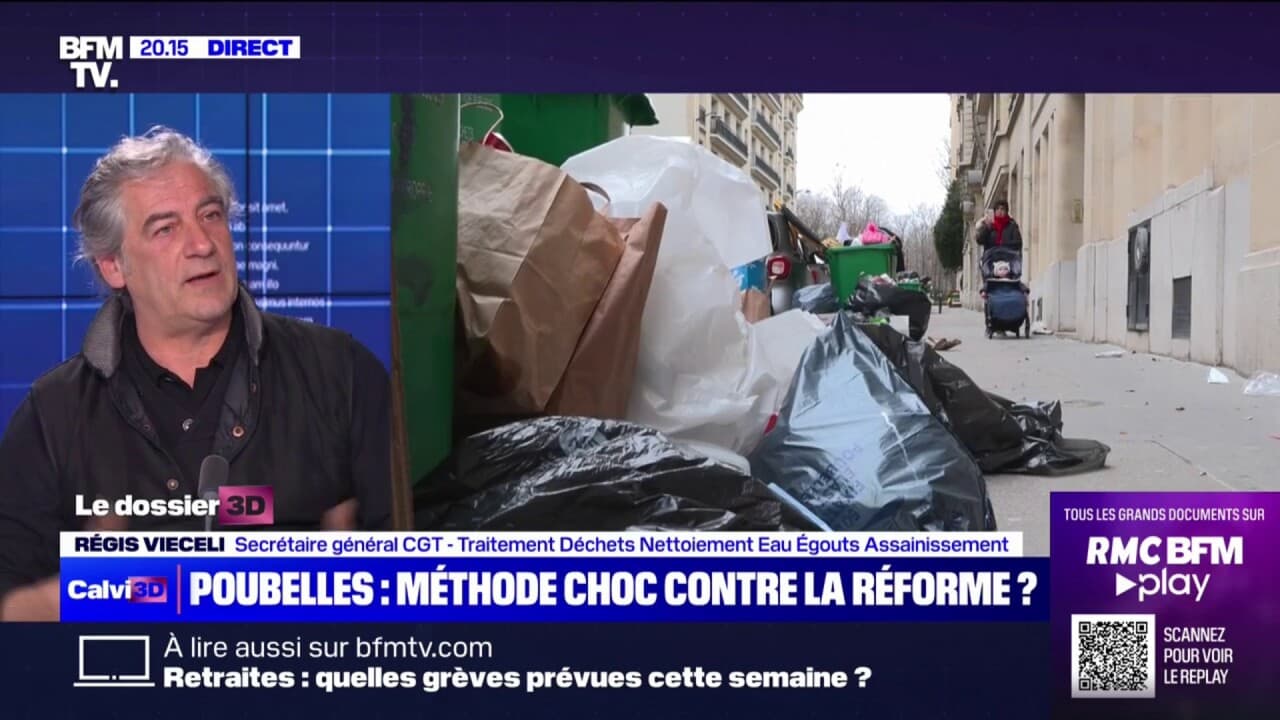 Régis Vieceli (CGT déchets et assainissement) sur les déchets à Paris ...