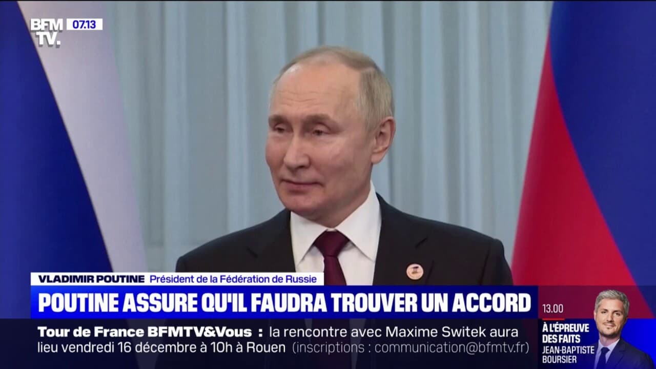 "Il nous faudra trouver un accord": Poutine s'exprime sur l'issue du ...