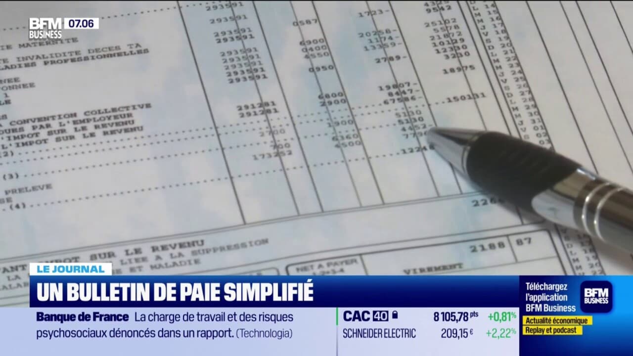 Un bulletin de paie simplifié