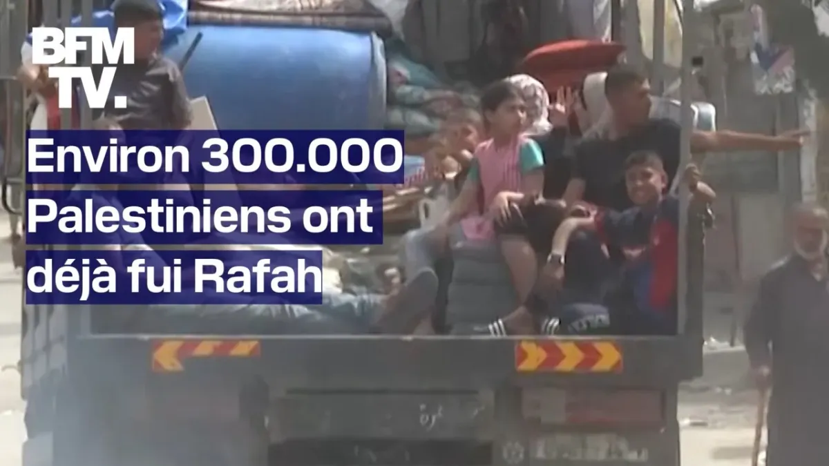 Environ 300.000 Palestiniens ont fui la ville de Rafah vers la zone ...