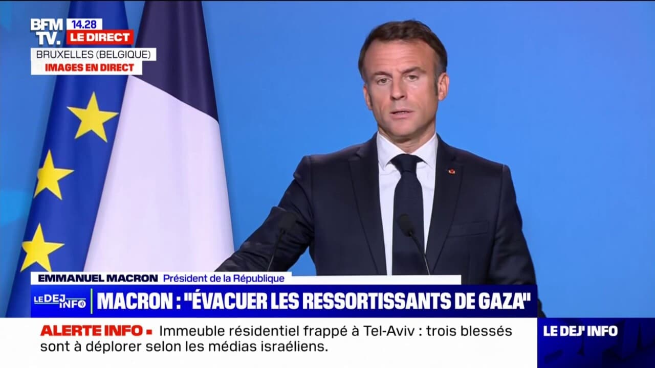 Israël/ Gaza: Emmanuel Macron veut "bâtir une coalition humanitaire ...
