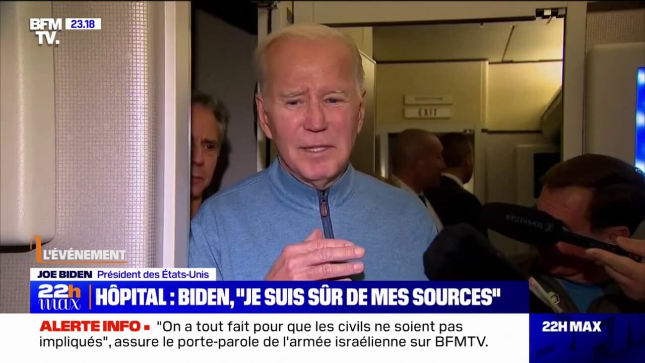 Joe Biden sur l'origine palestinienne de la frappe sur l'hôpital de ...