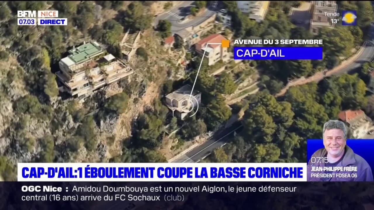 La circulation toujours coupée sur une partie de la basse corniche ...
