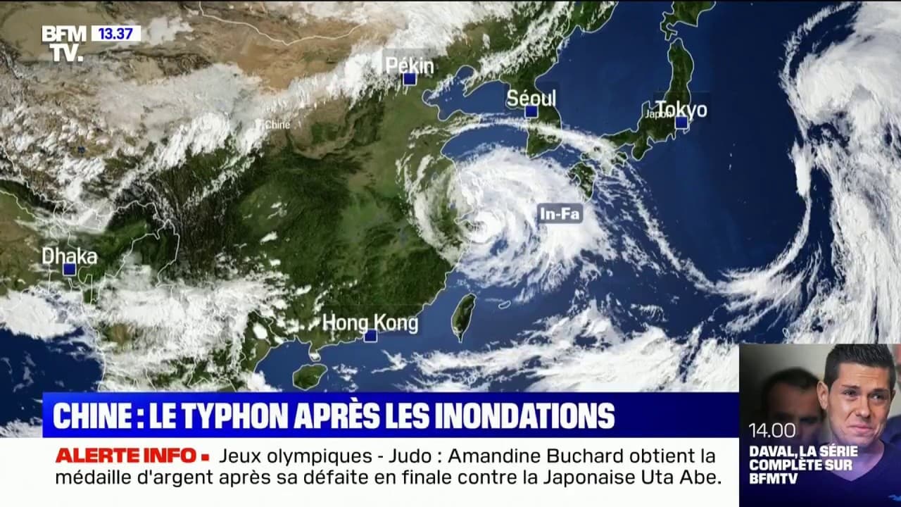 Le typhon In-Fa arrive sur l'est de la Chine, déjà touché par les ...
