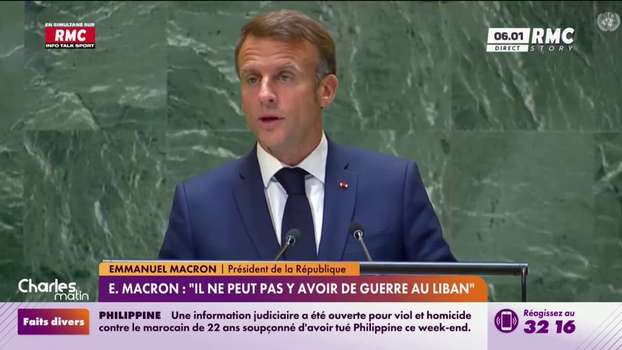 Liban: "Il ne peut pas y avoir de guerre" affirme Emmanuel Macron