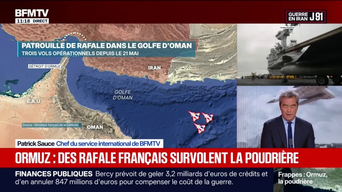 Détroit d'Ormuz: des Rafale français survolent le Golfe d'Oman, trois ...