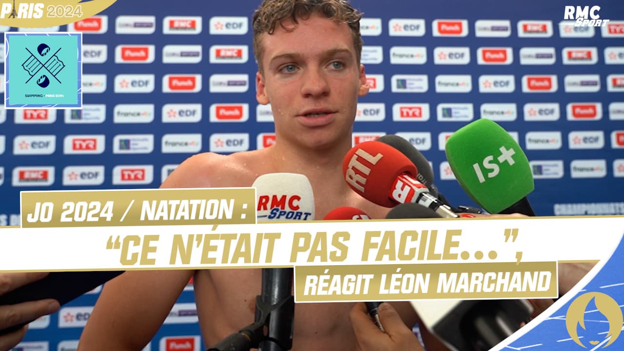 JO 2024 / Natation : “Ce n’était pas facile…”, réagit Léon Marchand à son premier 400 m 4 nages ...