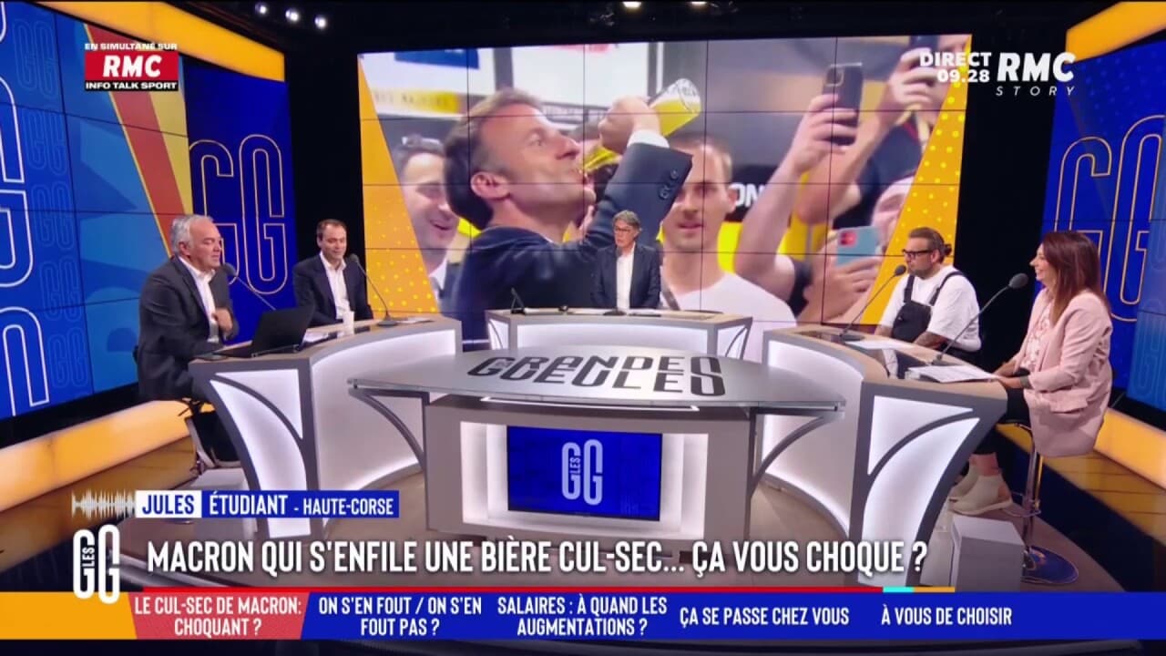 Macron boit une bière cul-sec : "Il doit être exemplaire... Alors que ...