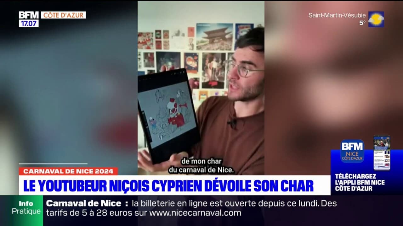Carnaval de Nice 2024: le youtubeur niçois Cyprien dévoile son char