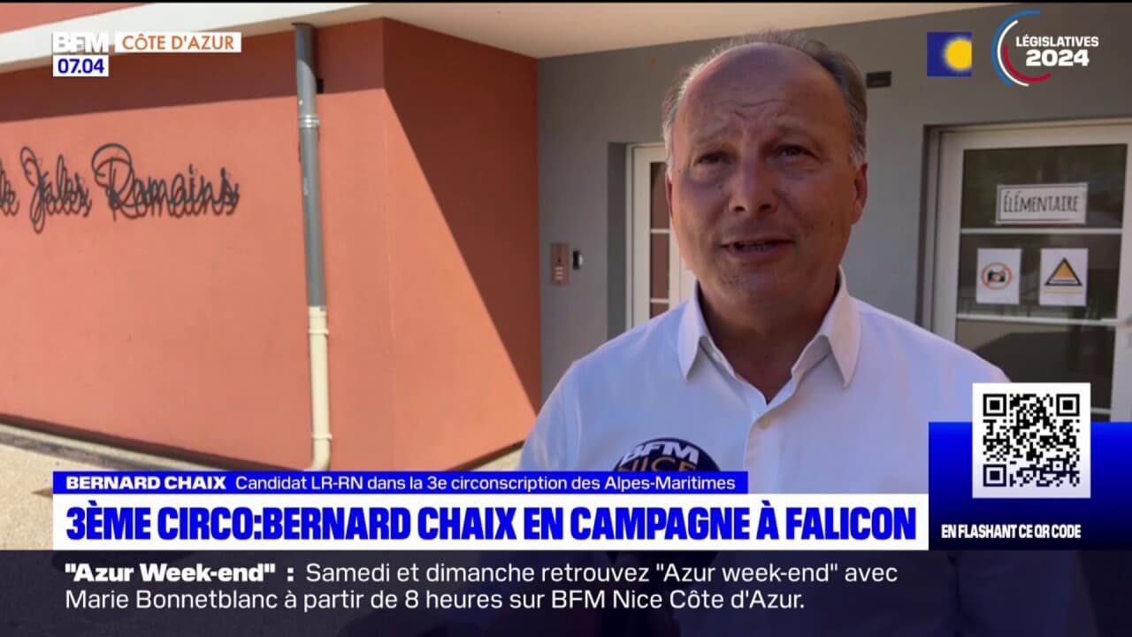 Alpes-Maritimes: Bernard Chaix (RN) en campagne à Falicon