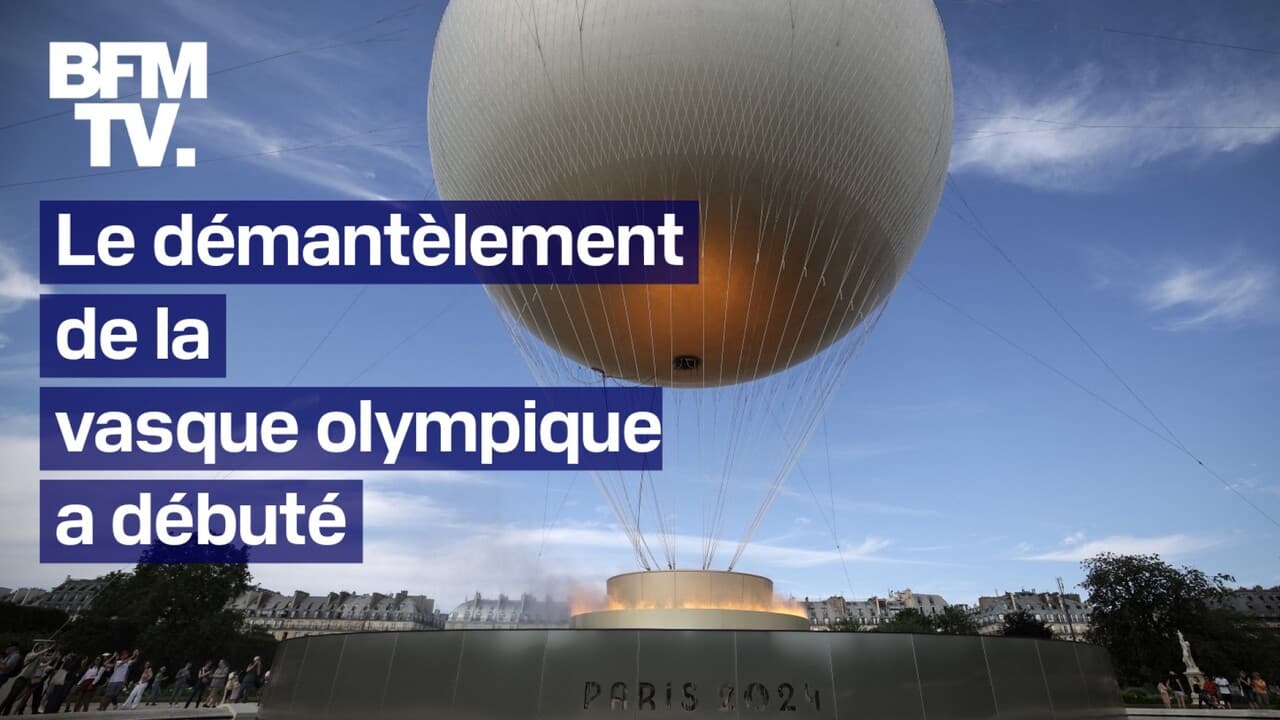 JO 2024: le démontage de la vasque olympique débute à Paris