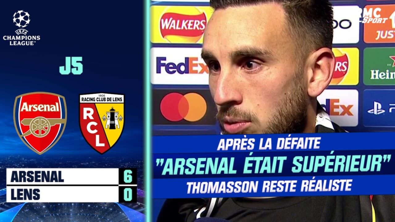 Arsenal 6-0 Lens : "Ils étaient bien supérieurs à nous ce soir" Thomasson réaliste