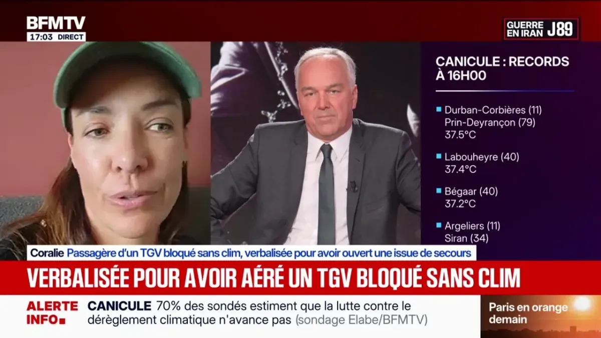 Canicule: une passagère d’un TGV sans climatisation verbalisée pour ...