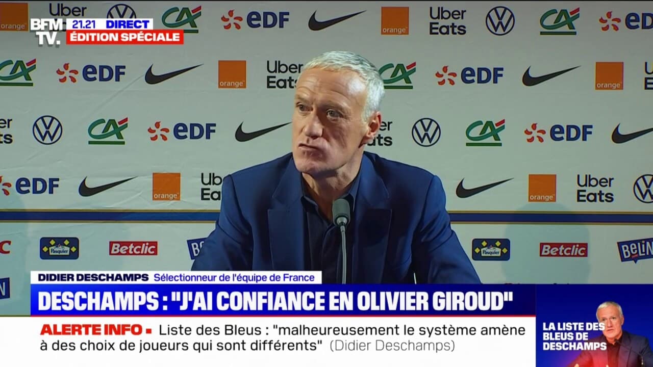 "J'ai confiance en Olivier Giroud": Didier Deschamps explique sa ...