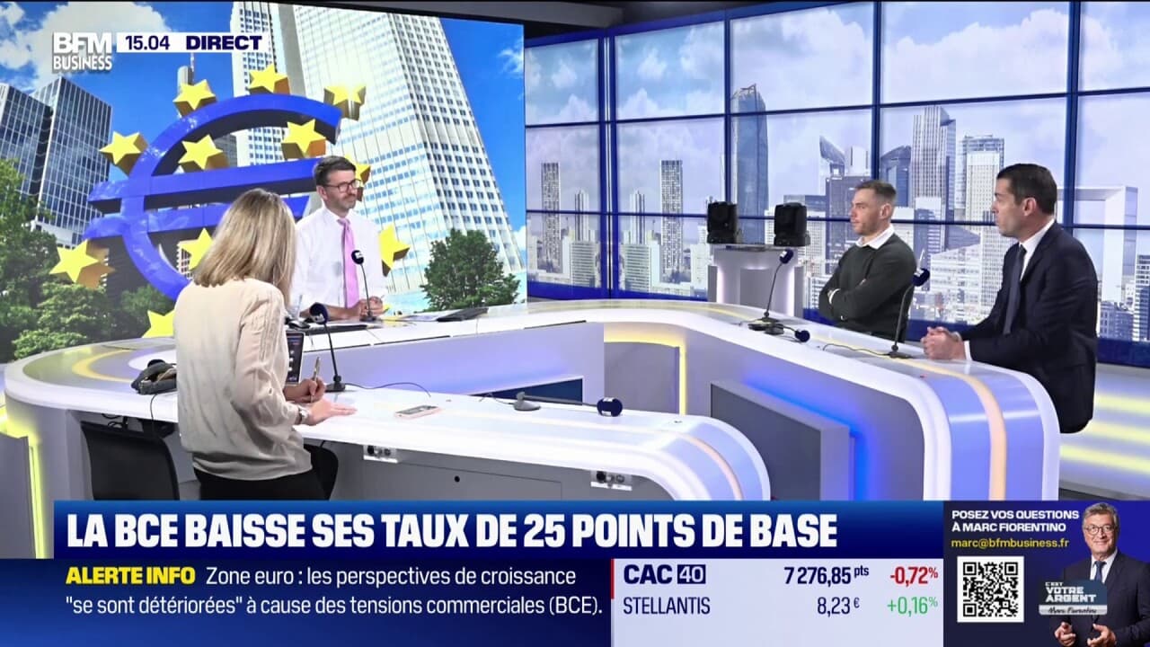 La BCE baisse ses taux de 25 points de base