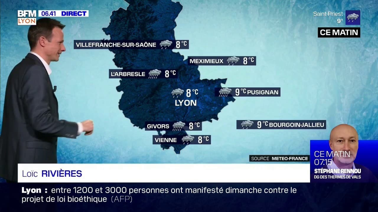 Météo à Lyon: de la pluie ce lundi, des températures au-dessus des ...