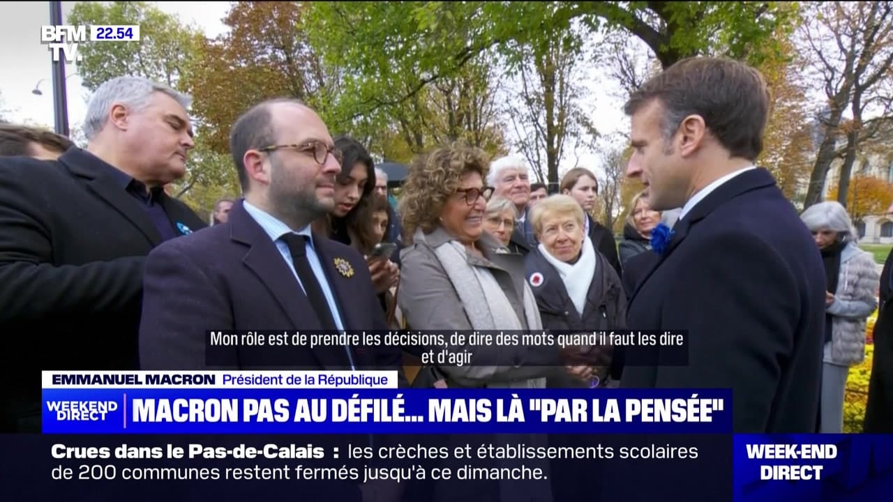 Macron pas au défilé... Mais là "par la pensée" - 11/11