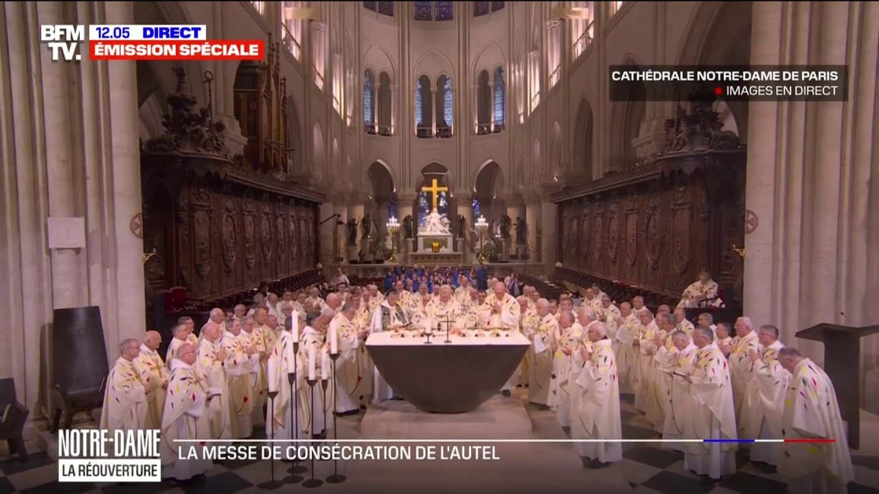 Réouverture de Notre-Dame: la consécration de l'autel de la cathédrale, "le sommet de la messe ...