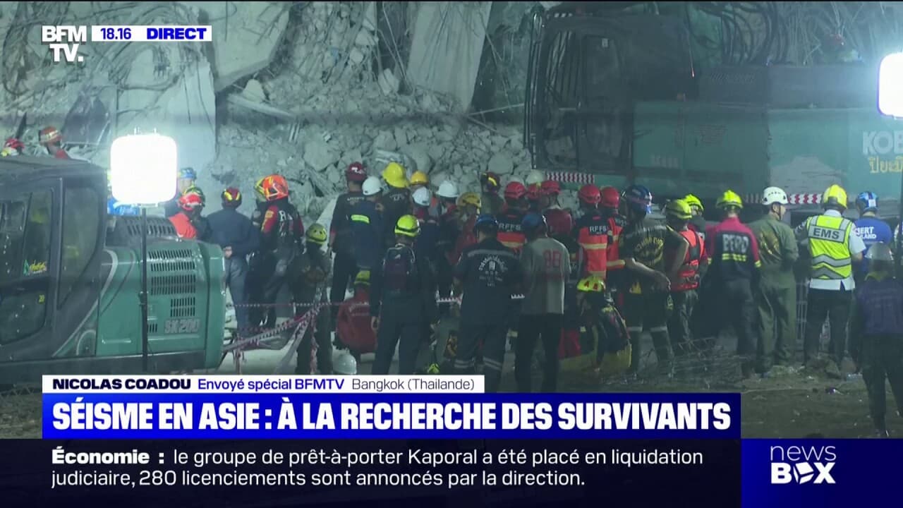 Séisme en Asie: la Thaïlande toujours à la recherche de 38 ouvriers portés disparus, après l ...