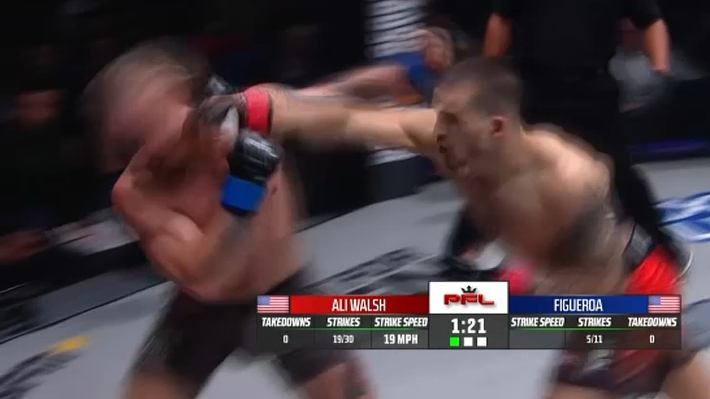 MMA: le TKO dévastateur infligé par Biaggio Ali Walsh, petit-fils de Mohamed Ali, au PFL