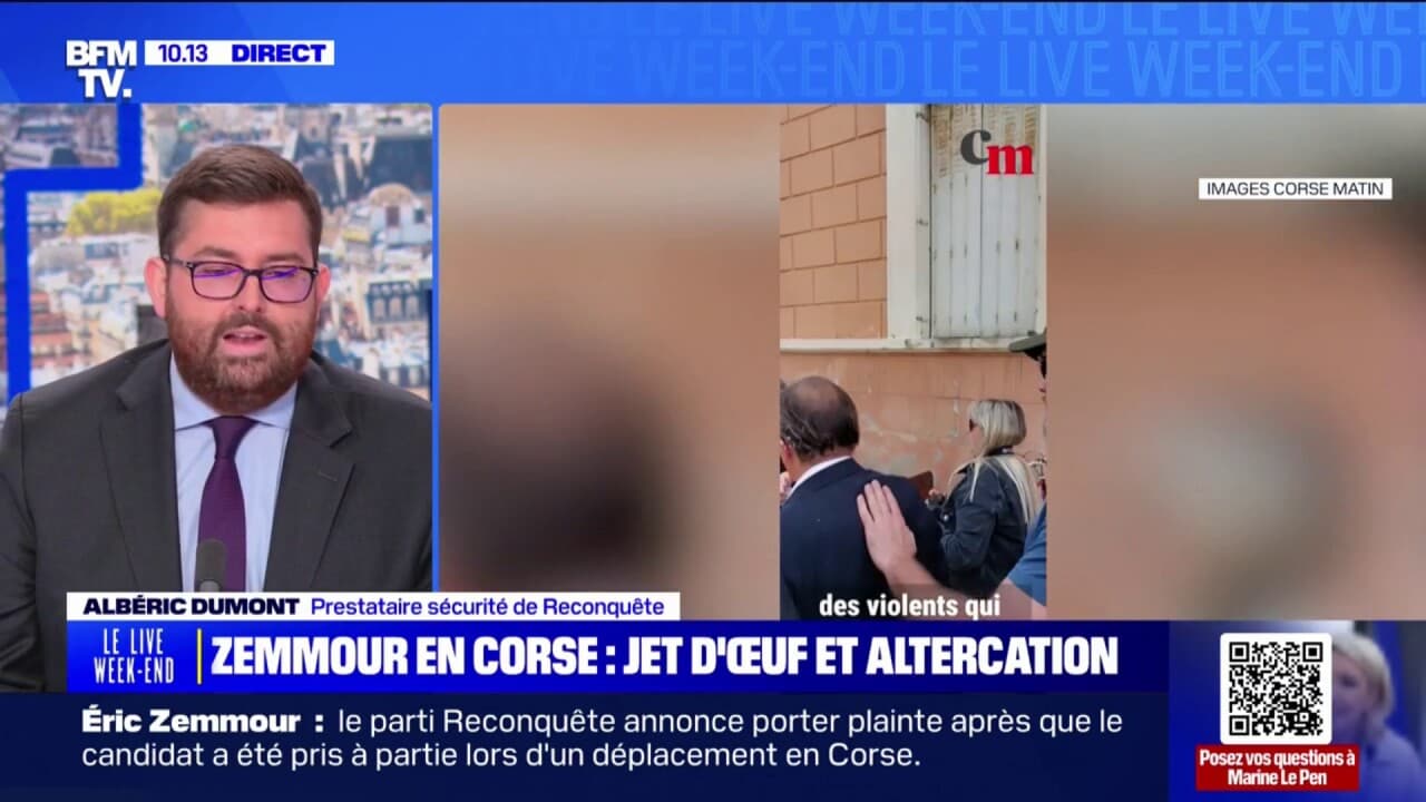 Albéric Dumont (prestataire sécurité de Reconquête) sur l'altercation ...