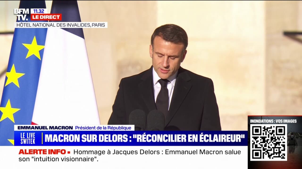 Emmanuel Macron: "Le combat de Jacques Delors consista d'abord à ...