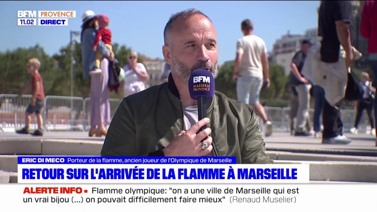 Flamme olympique à Marseille: la fierté d'Éric di Meco, ancien joueur ...