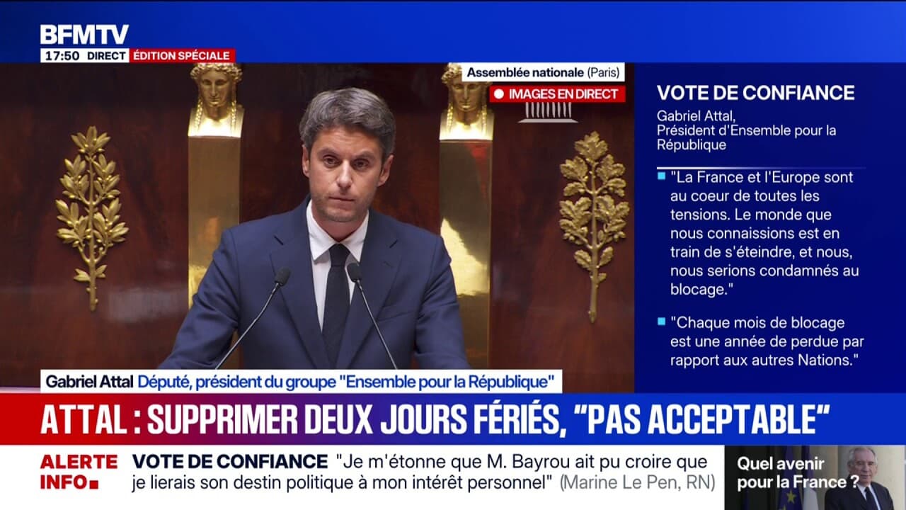 Gabriel Attal :"Les députés de mon groupe [Ensemble pour la République ...