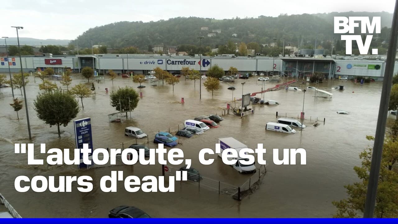 Les images impressionnantes des inondations en Ardèche, dans le Rhône ...