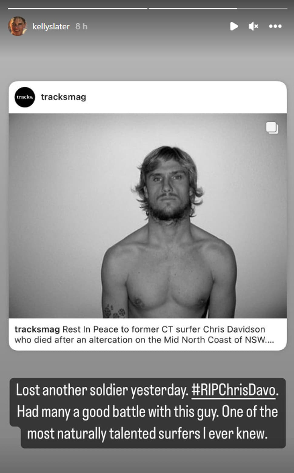 Surf: l'ancien pro Chris Davidson meurt après une agression, l'émotion de Kelly Slater