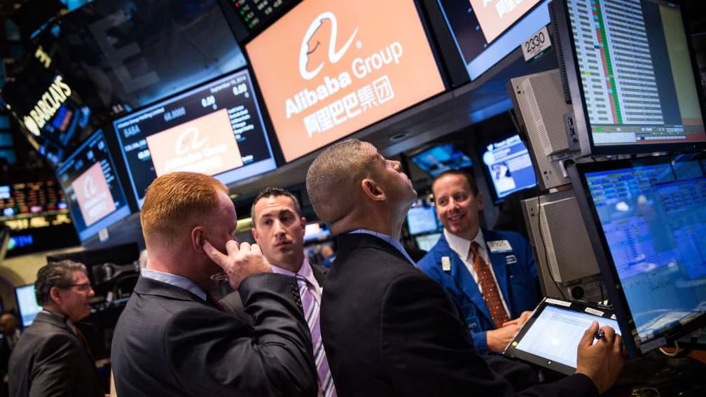 Alibaba démarre en trombe à la Bourse de New York