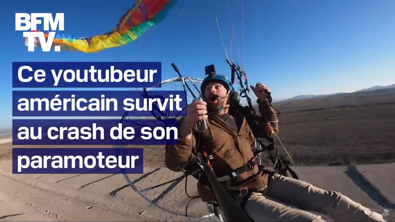Un youtubeur américain survit au crash de son paramoteur Un youtubeur américain survit au crash de son paramoteur