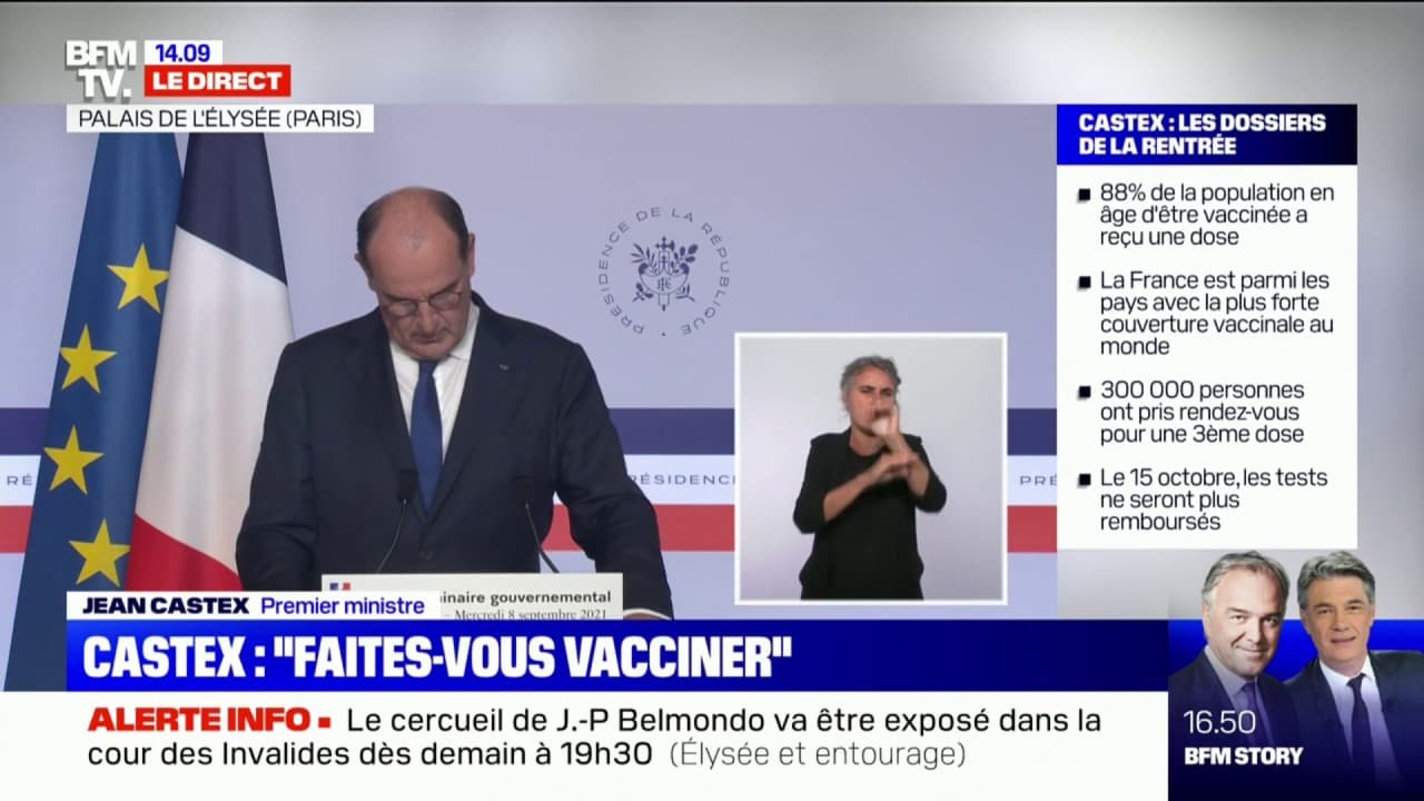 Jean Castex sur la campagne de rappel vaccinal: "300.000 personnes ont ...