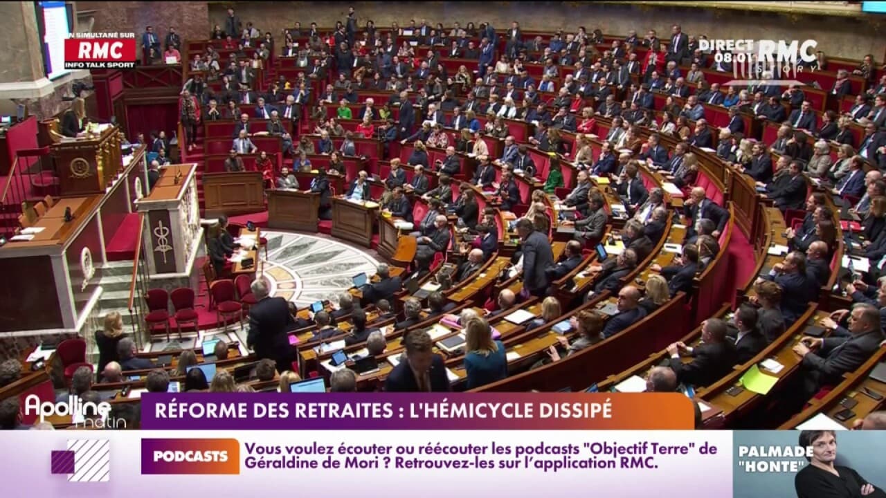 Réforme des retraites: l'hémicycle dissipé