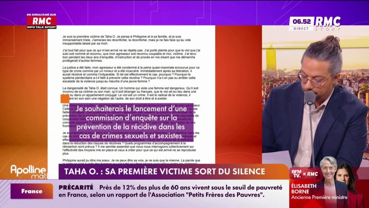 Taha O. : sa première victime sort du silence